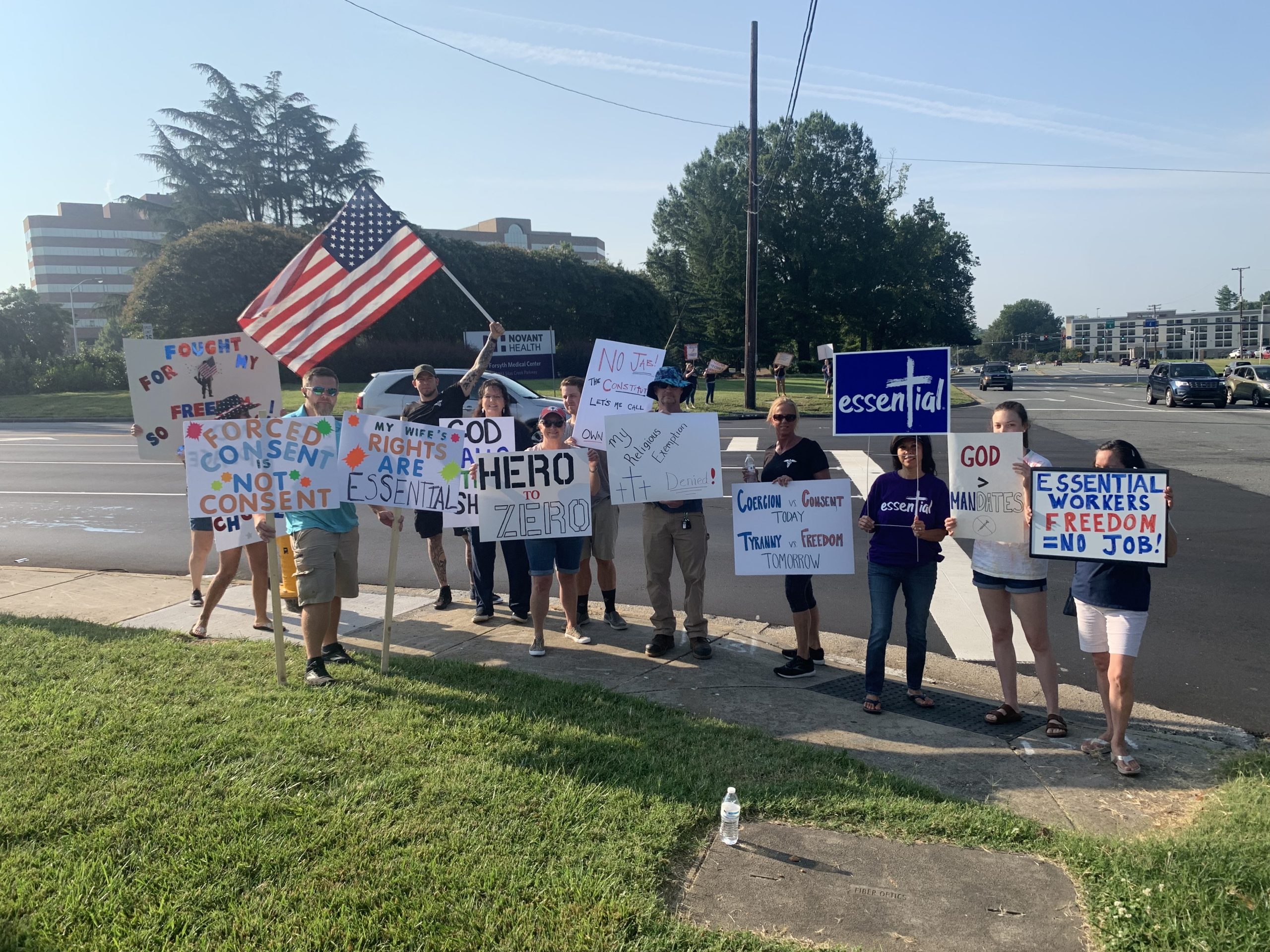 Triad City Beat | Anti-vaxxers protest hospital vaccine mandates ...